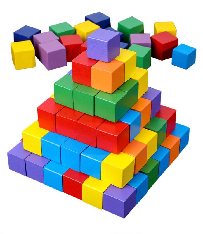 100 cubi in legno colorati 2x2x2 cm Montessori | Vivo Montessori